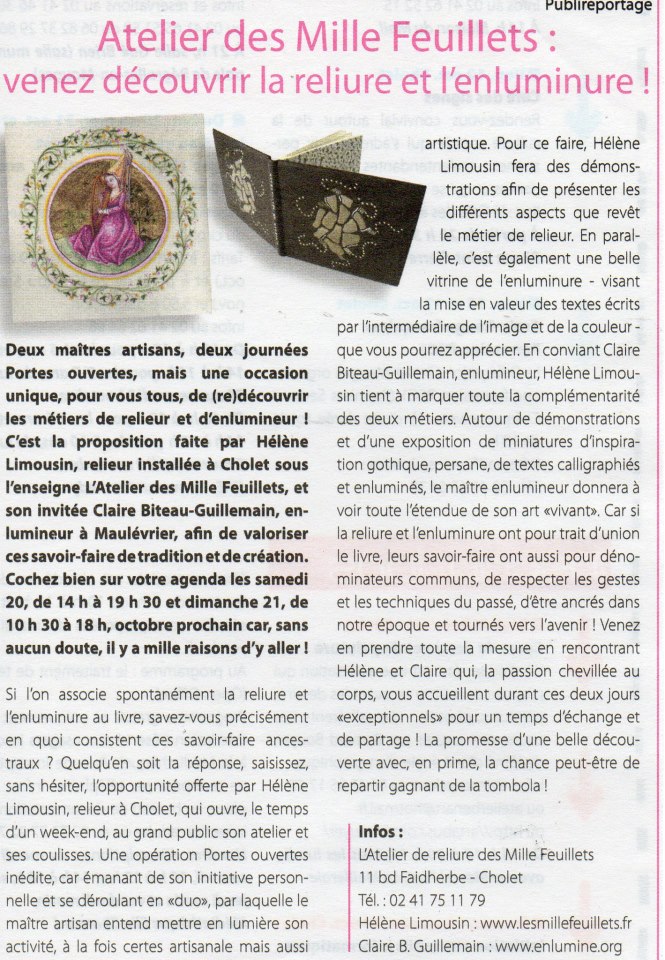 Atelier D’enluminure Cholet | D'Acanthes et d'Ancolies